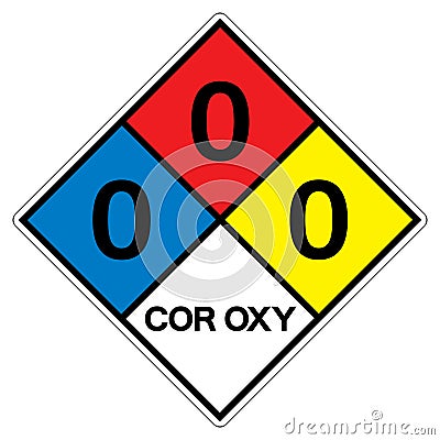 NFPA Diamond 704 0-0-0 COR OXY Symbol Sign, Vector Illustration ...
