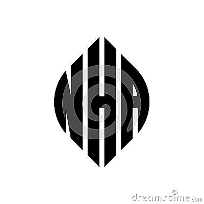 NHA Circle Letter Logo Design With Circle And Ellipse Shape. NHA ...