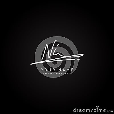 NI Signature Logo - Handwritten Vector Logo Template For NI Alphabet ...