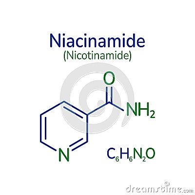 Niacinamide Molecular Formula Vector Illustration. Nicotinamide ...