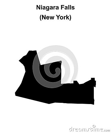Niagara Falls Outline Map Cartoon Vector | CartoonDealer.com #357489933