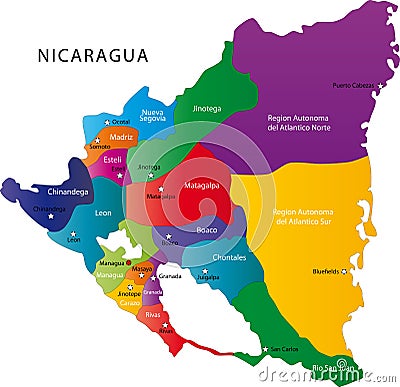 Nicaragua Map Royalty Free Stock Photo - Image: 8552045