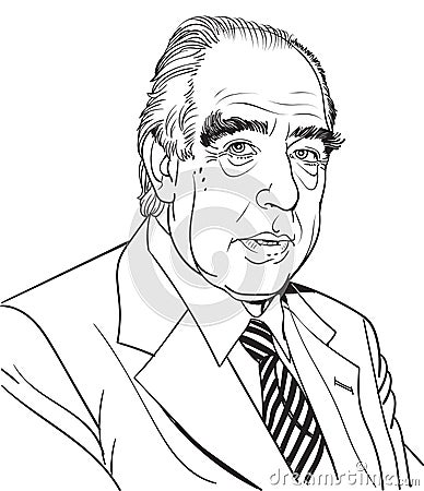 Niels Bohr Isolated Cartoon Portrait, Vector | CartoonDealer.com #163156368