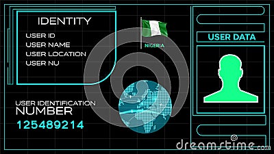 Nigeria User Identification System Animation Video Footage. User ...