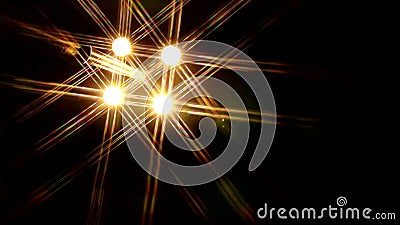 Night Bright Lights with Rays Revolve Around the Circle Against the ...