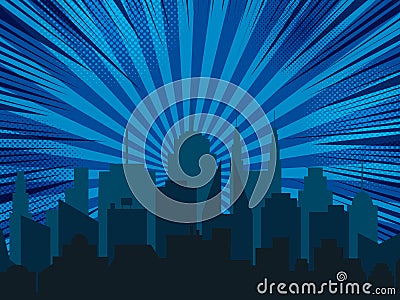 Night Cityscape Comic Background Cartoon Vector | CartoonDealer.com ...