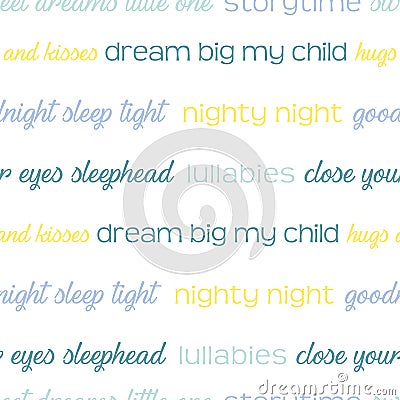 Night Time Words Typography Vector Repeat Pattern Stock Photography ...