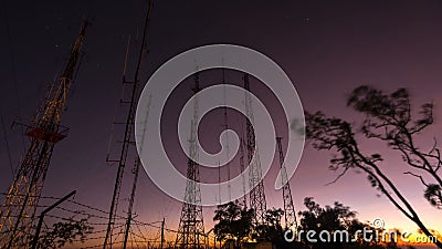Night To Day Time Lapse at a Telecommunication Tower. Stock Footage ...