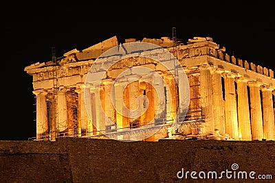 Night View Of Parthenon Royalty Free Stock Photography - Image: 3615117