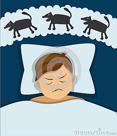 Nightmare And Bad Sleep Vector Illustration | CartoonDealer.com #95868950