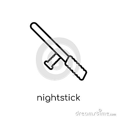 Nightstick Icon. Trendy Modern Flat Linear Vector Nightstick Icon On ...