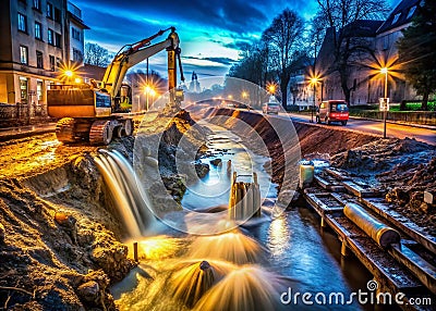 Nighttime Road Widening Project Long Exposure Captures Urban ...