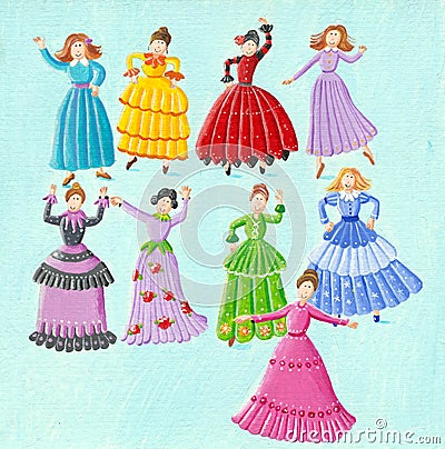 Nine Ladies Dancing Royalty Free Stock Photo - Image: 26773445