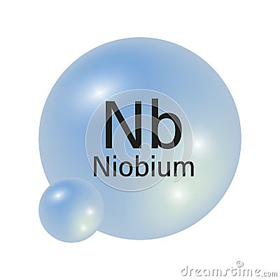 Niobium Element Icon. Blue Spherical Symbol. Vector Chemical ...