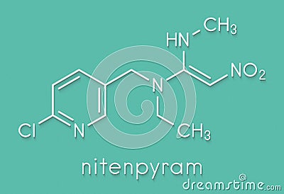 Nitenpyram Insecticide Molecule Neonicotinoid Class. Skeletal Formula ...