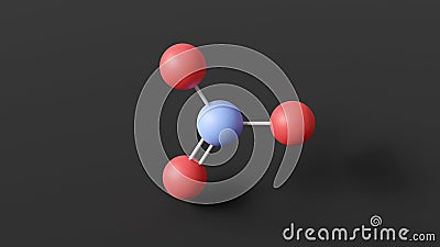 Nitrate Molecule, Molecular Structure, Polyatomic Ion, Ball And Stick ...