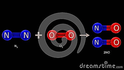 Nitric Oxide Formed By The Oxidation Of Nitrogen 3D Illustration Stock ...