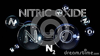 Nitric Oxide, NO, Molecule Model, Chemical Formula. Nitrogen Oxide ...