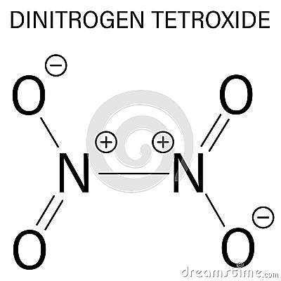 Nitrogen Or Dinitrogen Tetroxide Skeletal Formula Vector Illustration ...
