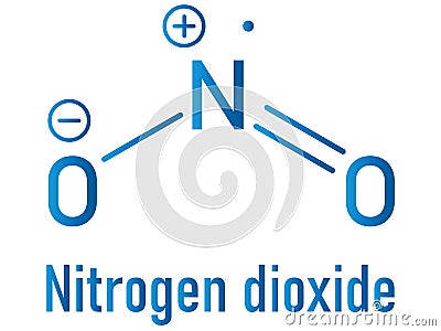 Nitrogen Dioxide NO2 Air Pollution Molecule. Free Radical Compound ...