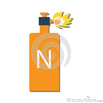 Nitrogen Gas Tank. Vector Illustration Decorative Design ...