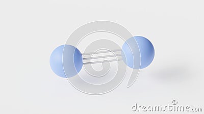 Nitrogen Molecule 3d, Molecular Structure, Ball And Stick Model ...