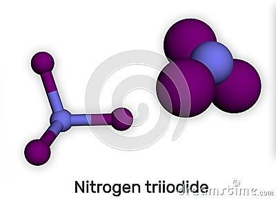 Nitrogen Triiodide, NI3 Molecule. Molecule Model Stock Photo ...