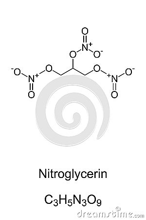 Nitroglycerin Molecule Skeletal Formula Vector Illustration ...