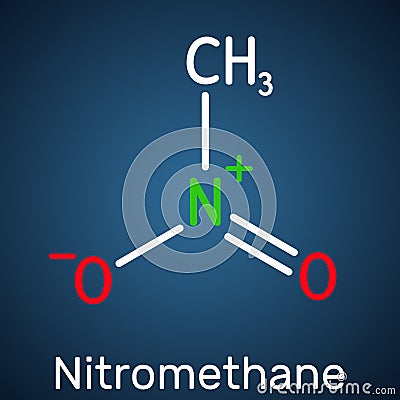 Nitromethane Molecule. Structural Chemical Formula, Dark Blue ...