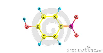 4-Nitrophenol Molecular Structure Isolated On White Royalty-Free ...