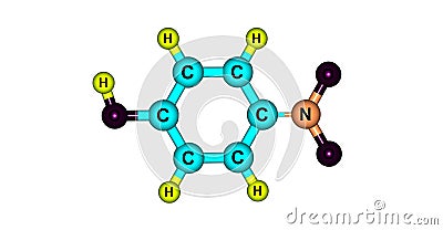4-Nitrophenol Molecular Structure Isolated On White Stock Illustration ...