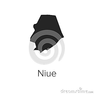Niue Map Vector Illustration - Silhouette, Outline, Niue Travel And ...