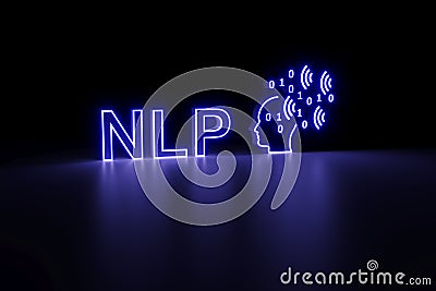 NLP Neon Concept Self Illumination Background 3D Stock Illustration ...