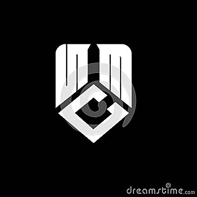 NMC Abstract Monogram Shield Logo Design On White Background. Cartoon ...