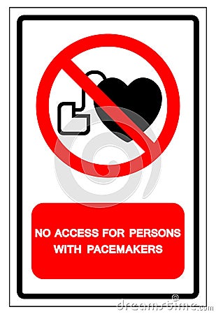 No Access For Persons With Pacemakers Symbol Sign, Vector Illustration ...