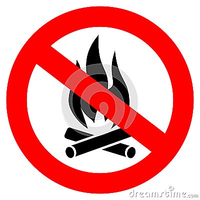No Campfire Sign Stock Vector - Image: 80757636