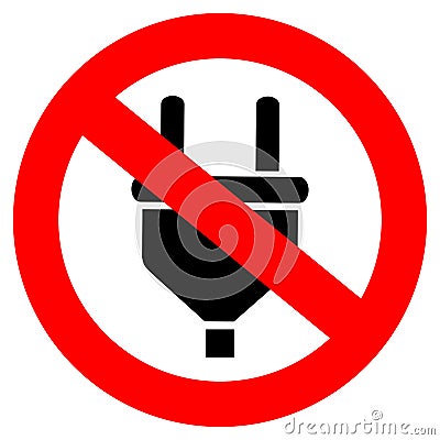 No Charging Vector Sign Stock Vector - Image: 81598750