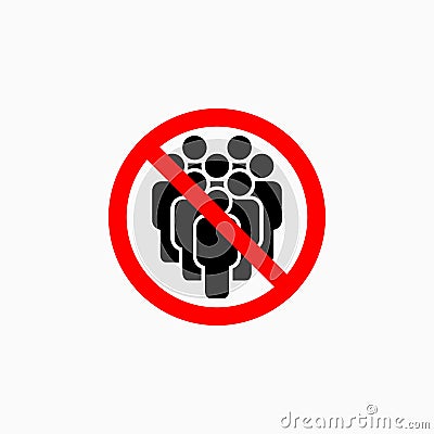 No Crowd Of People Icon, Do Not Crowd Vector | CartoonDealer.com #177262087