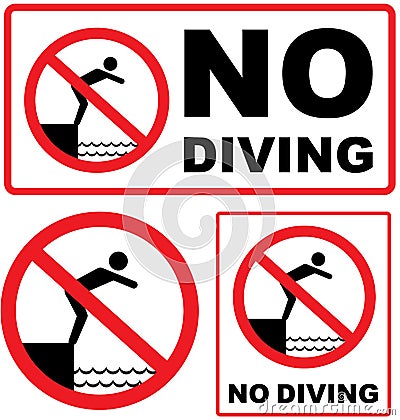 No Diving Sign Vector Stock Vector - Image: 62613922