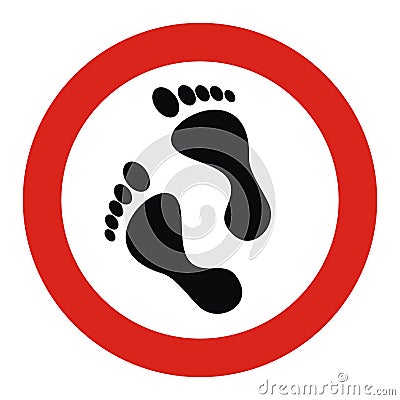 No Entry, Foot, Mark In Red Frame Cartoon Vector | CartoonDealer.com ...