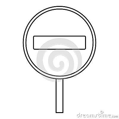 No Entry Road Sign Icon, Outline Style Stock Vector - Image: 85896618