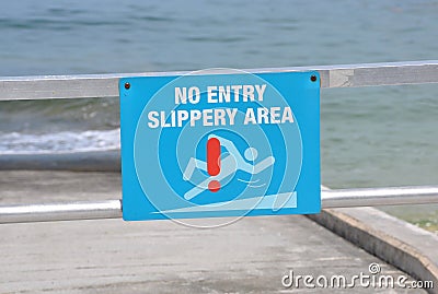No Entry Slippery Area Sign Royalty-Free Stock Photography ...