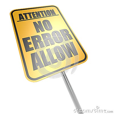 No Error Allow Road Sign Stock Illustration - Image: 52986304