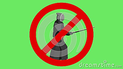 No Fighting, No Fighting Sign Close Up with a Green Screen Animation ...