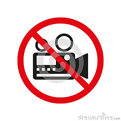 No Filming Allowed Sign. Vector Prohibition Icon. | CartoonDealer.com ...