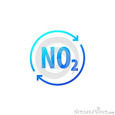 NO2, Nitrogen Dioxide Icon With Arrows Vector Illustration ...