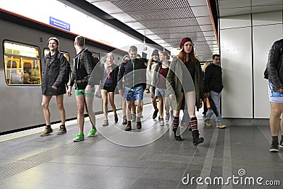 No Pants Day Vienna Subway Ride Editorial Image | CartoonDealer.com ...