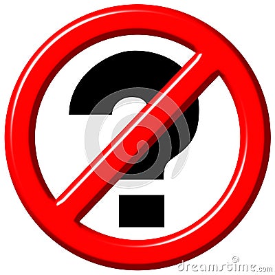 No Questions 3d Sign Stock Images - Image: 11942994