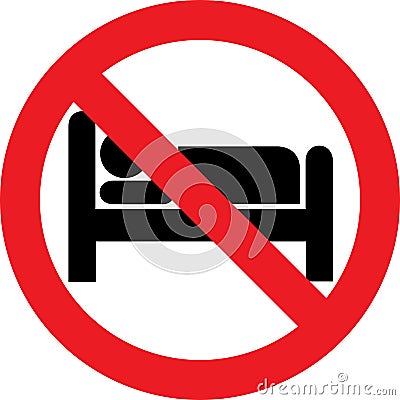 No Sleeping Sign Stock Illustration - Image: 86517180