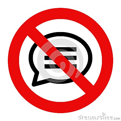 No Talking Sign. No Speaking Symbol Vector Illustration | CartoonDealer ...